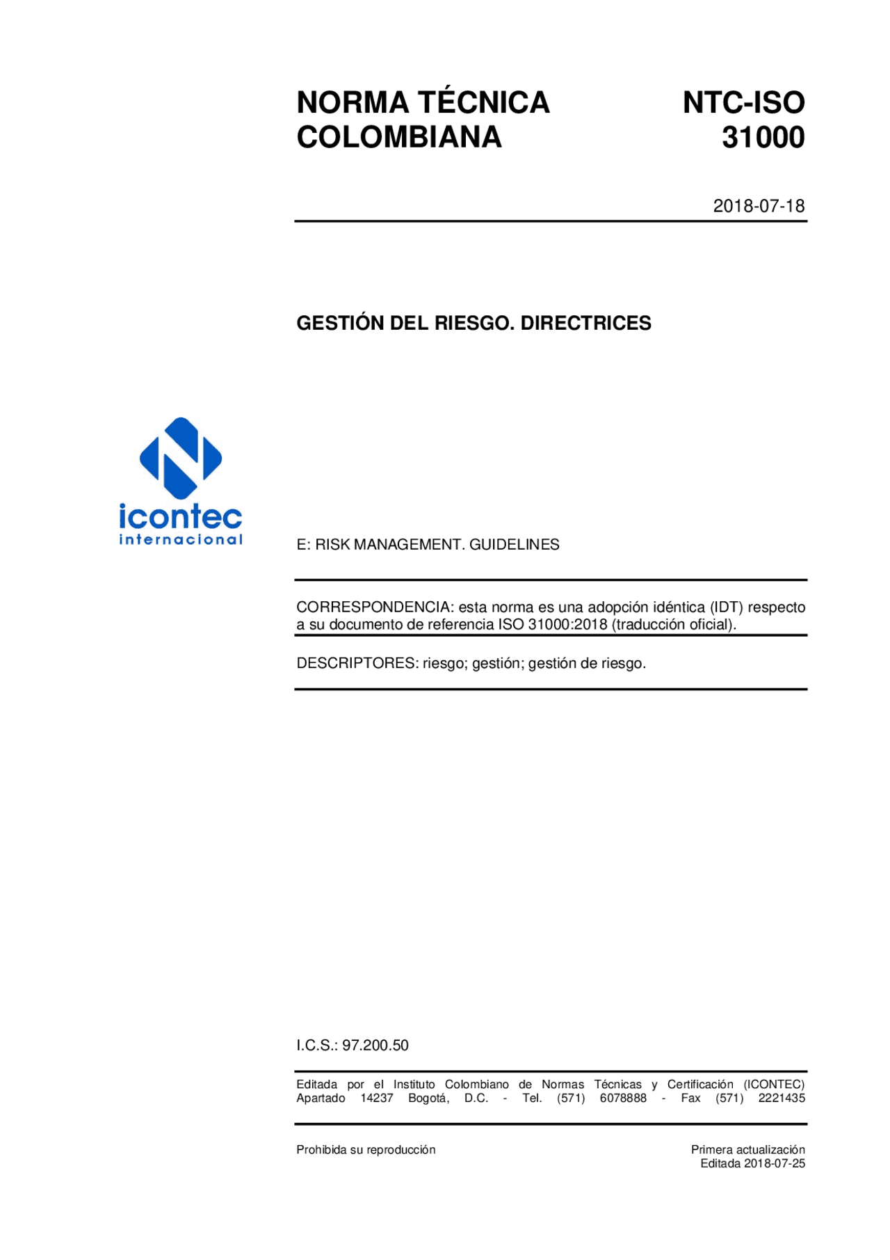 DOCUMENTO AUDITORIA ISO 31001 - Docsity
