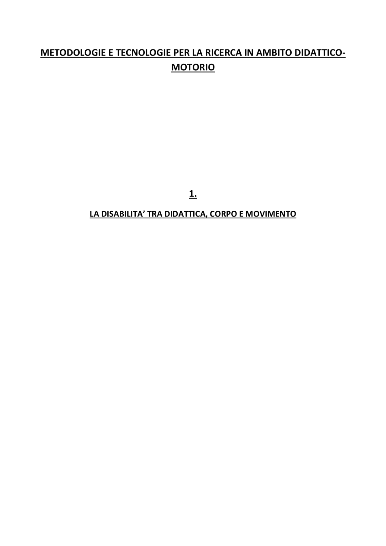 Metodologie E Tecnologie Per La Ricerca In Ambito Didattico Motorio