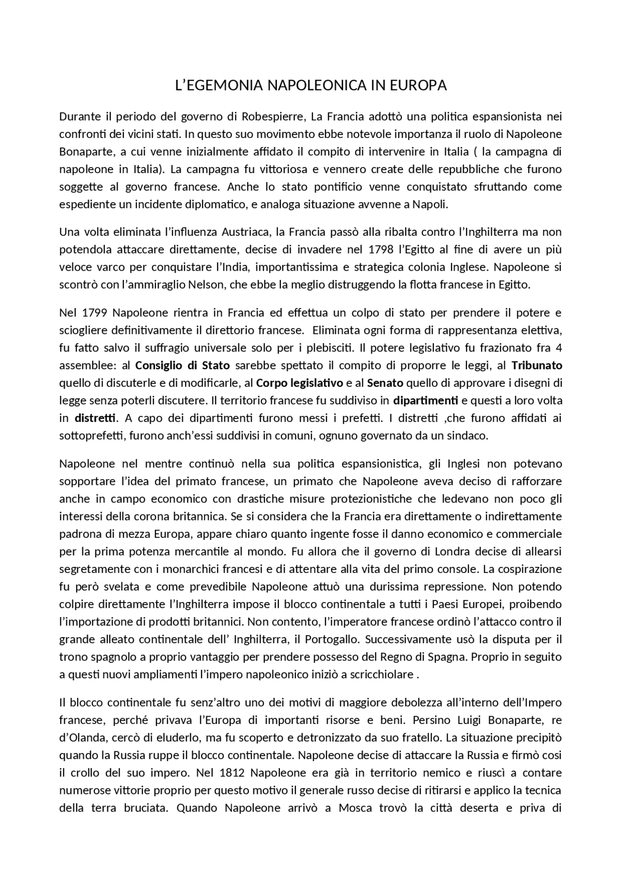 L'egemonia Napoleonica in Europa e la sua sconfitta | Dispense di ...