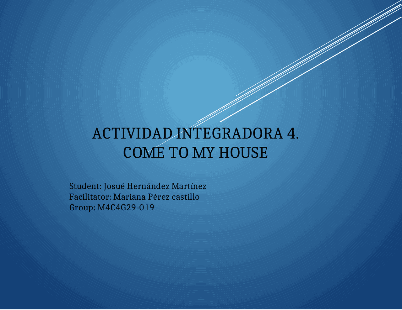 Actividad Integradora 4 Come To My House Docsity