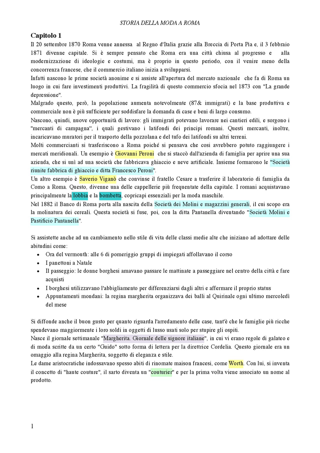 Storia Della Moda A Roma C Capalbo Docsity