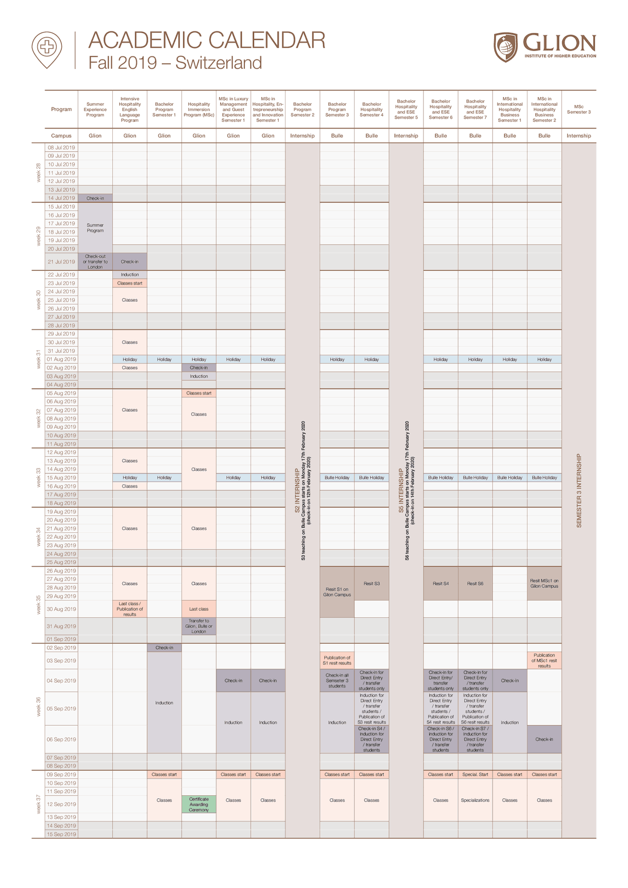 School calendar of year 2020 - Docsity