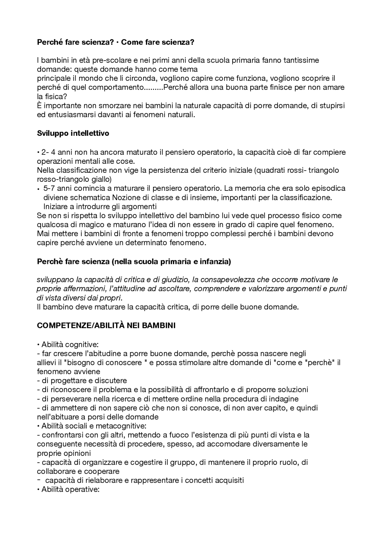 Fisica Scienze Della Formazione Primaria Prima Parte Appunti Di