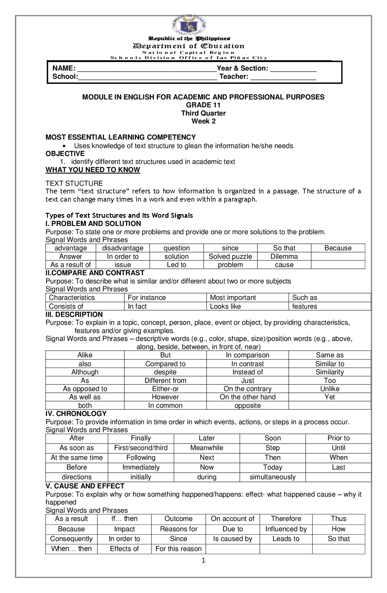 English for Academic Purposes Program - Docsity
