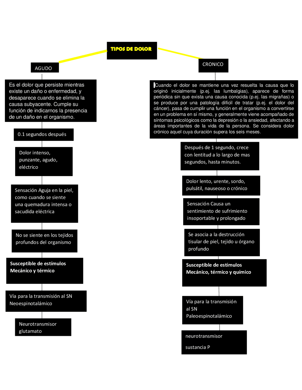 TIPOS DE DOLOR MAPA CONCEPTUAL | Esquemas y mapas conceptuales de Fisiología - Docsity
