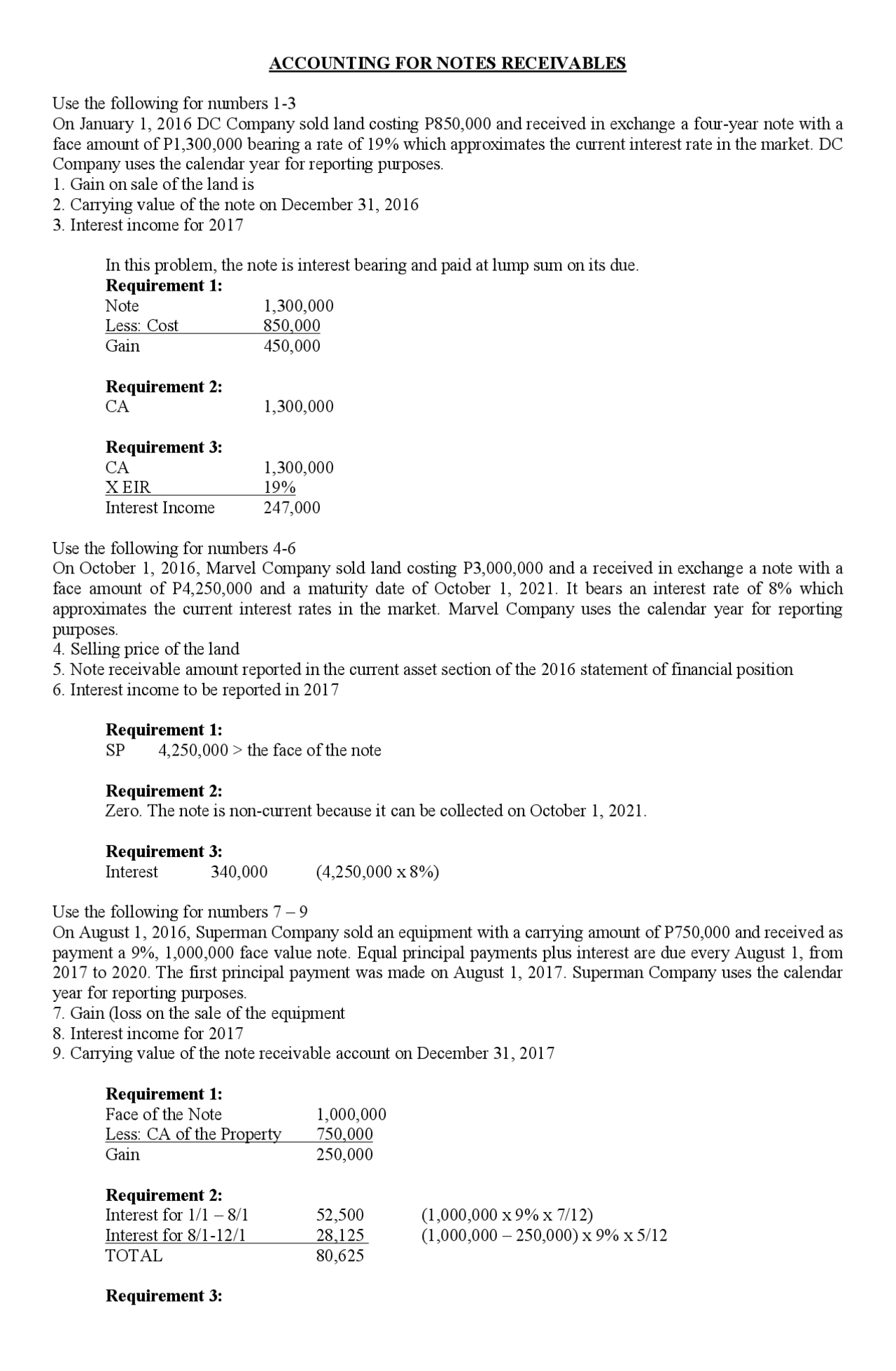 Accounting Subjects Assignments - Docsity
