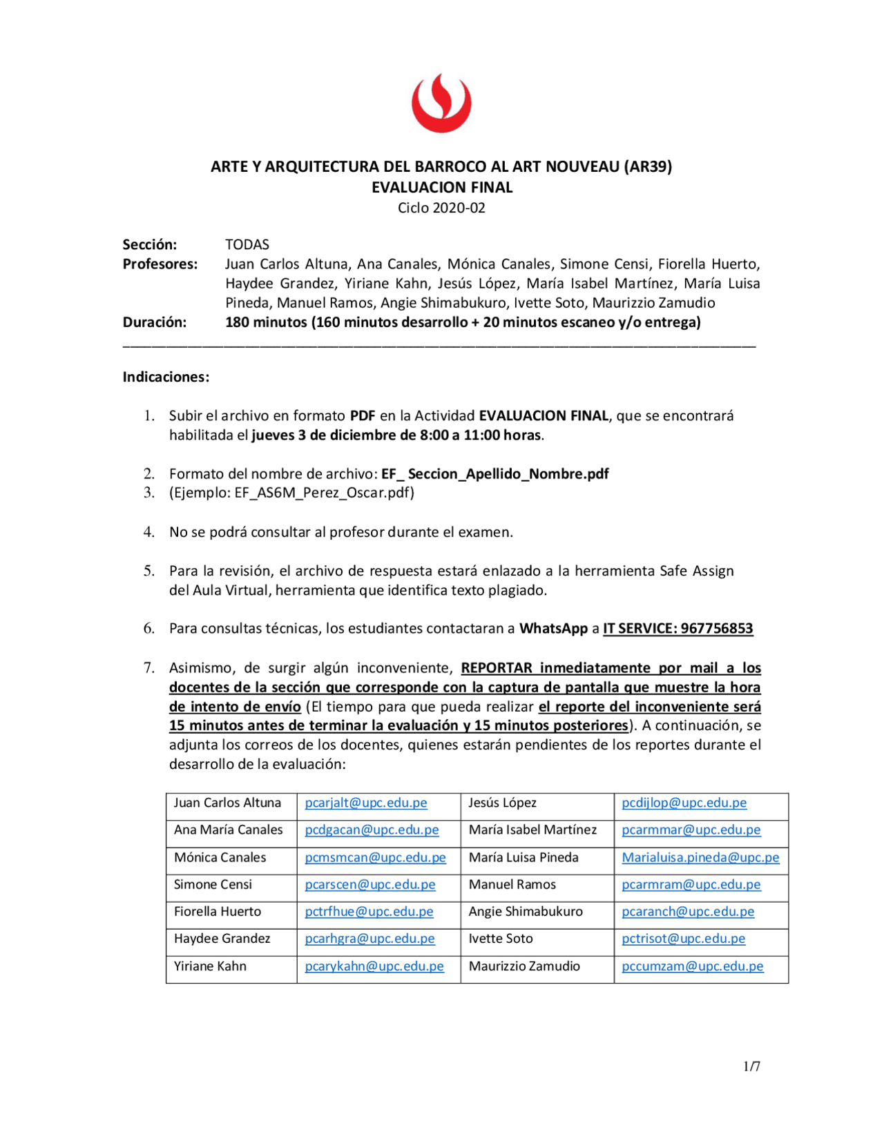 Examen Final Arte y Arquitectura del Barroco al Art Nouveau | Prove d ...