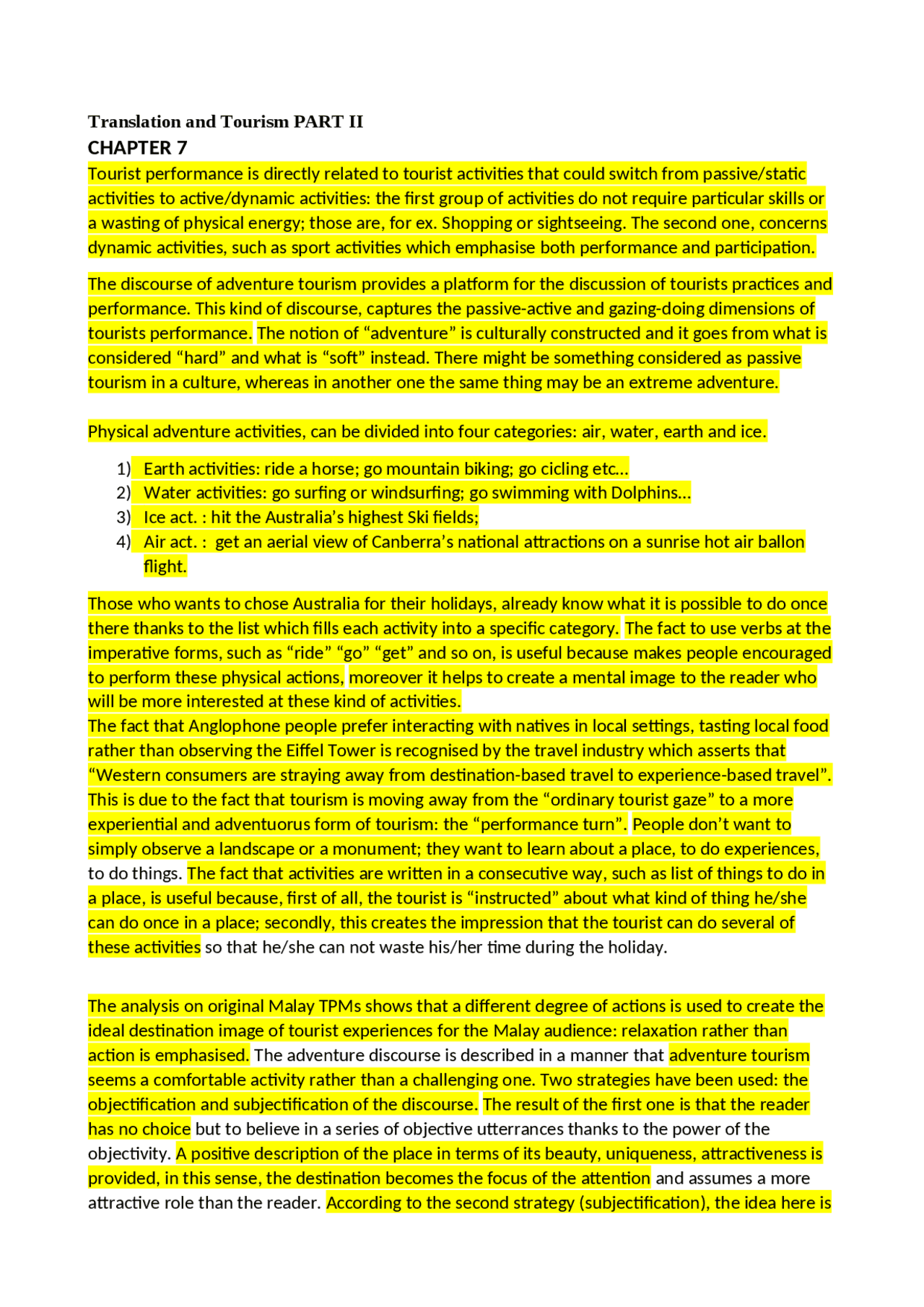 Seconda Parte Libro Translation And Tourism Docsity