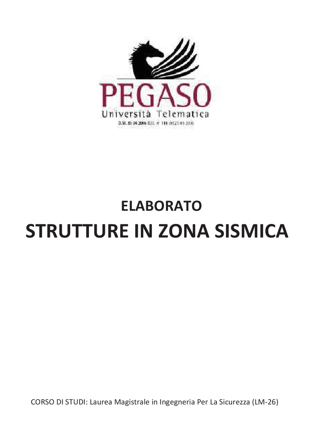 Elaborato Strutture In Zona Sismica Lm26 Ingegneria Per La