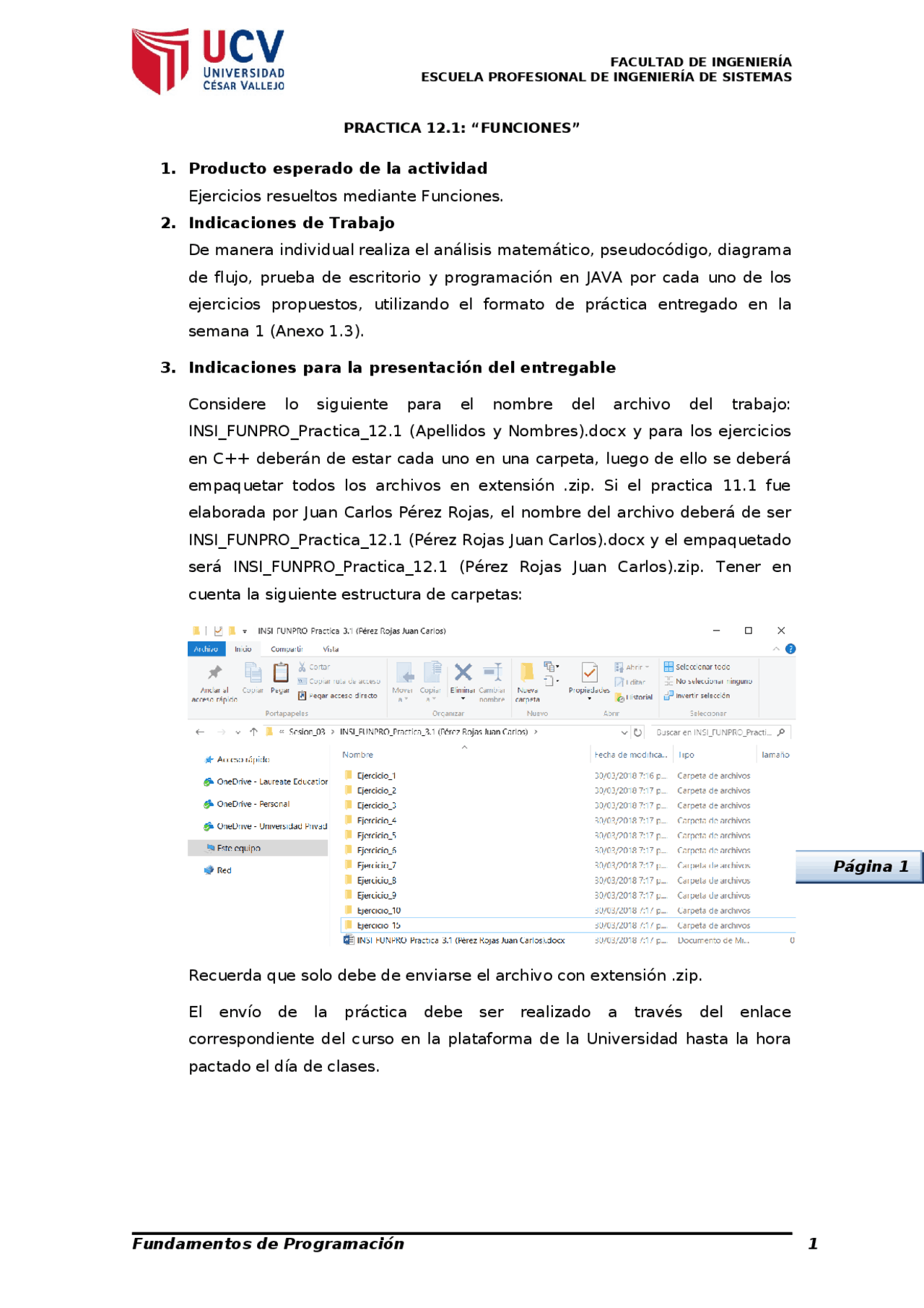 Funciones fundamentos de programacion 12 | Ejercicios de Algoritmos y Programación | Docsity