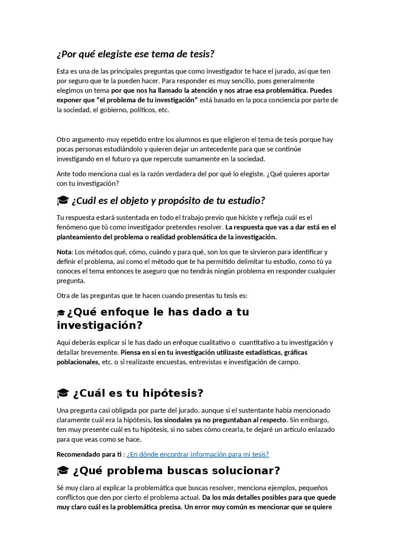 Preguntass de tesis como afrontar - Docsity