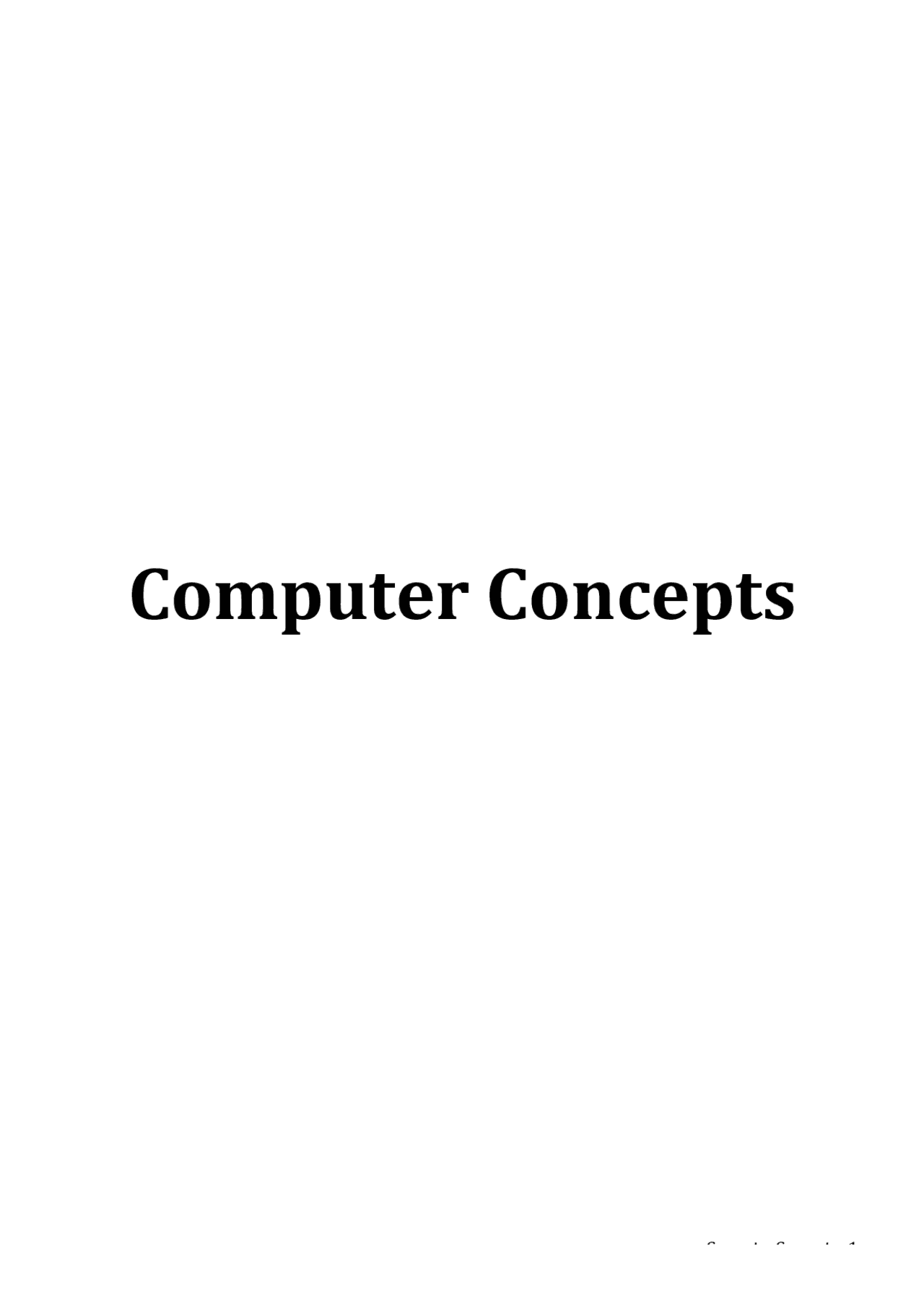 Computer Concept NOTES - Docsity