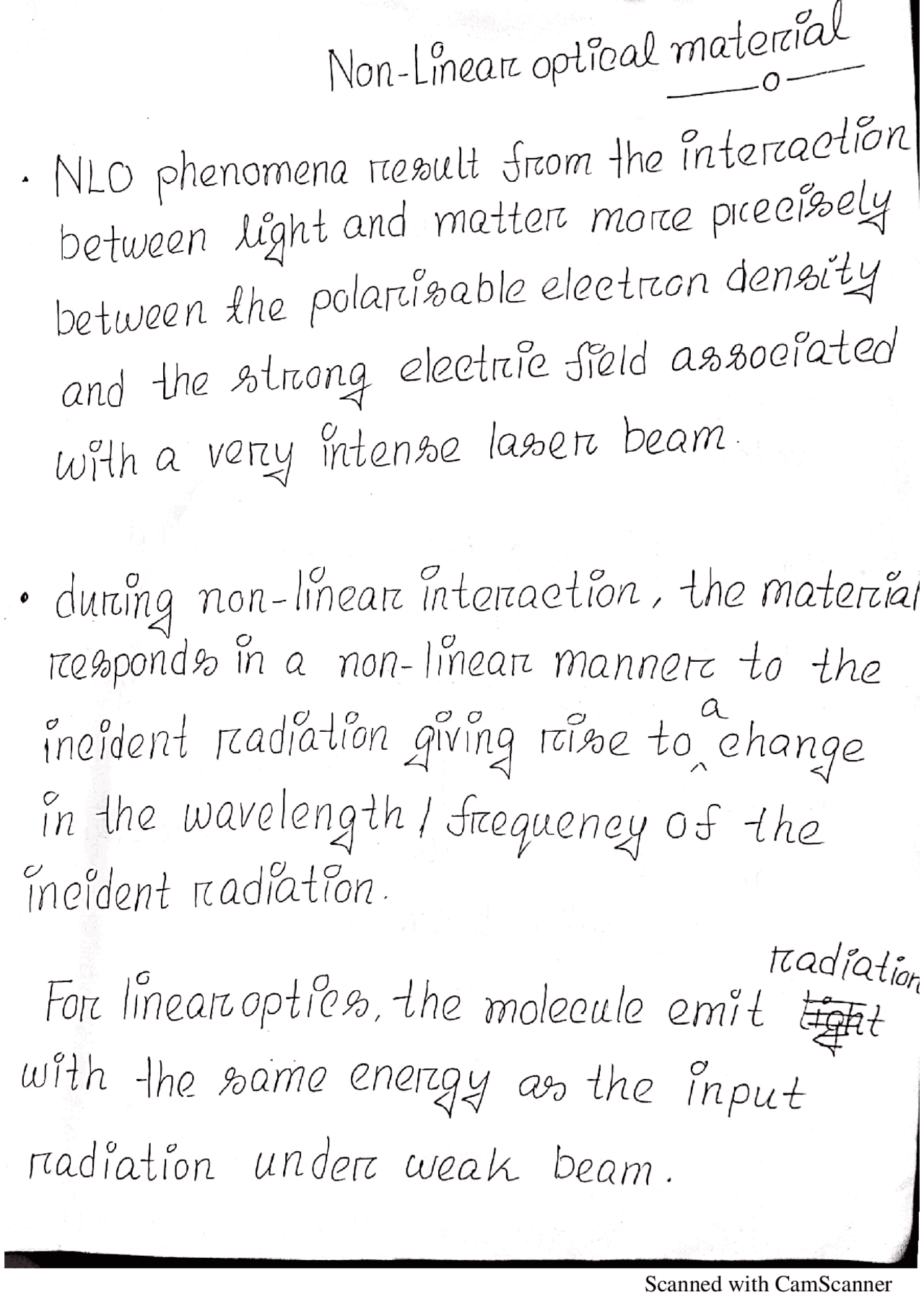 Non linear optics - A basic Concept - Docsity