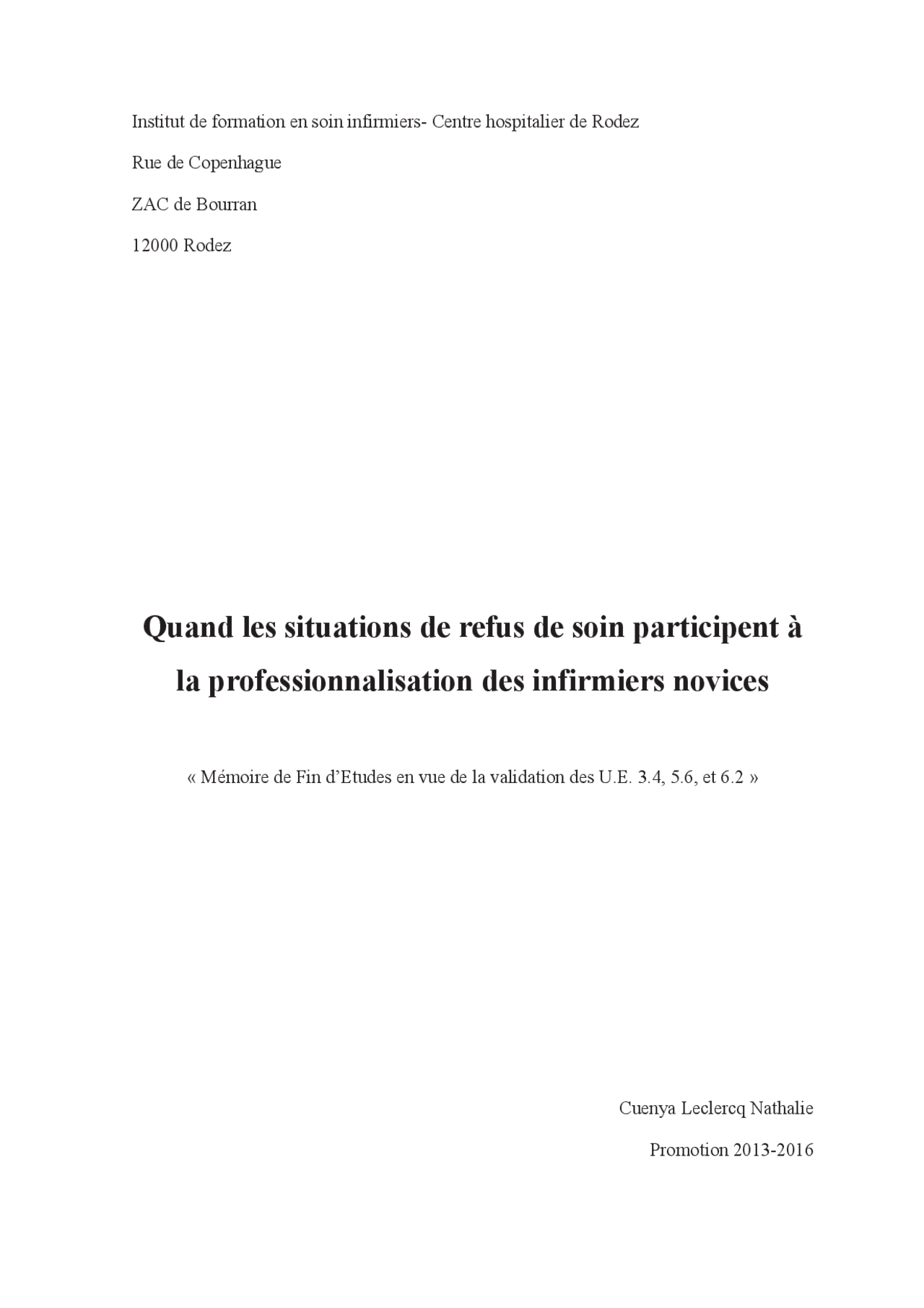 Quand les situations de refus de soin participent à la ...