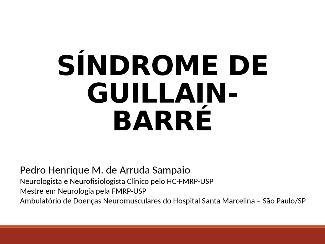 Aula Guillain Barré: uma visão geral | Slides Neurologia | Docsity