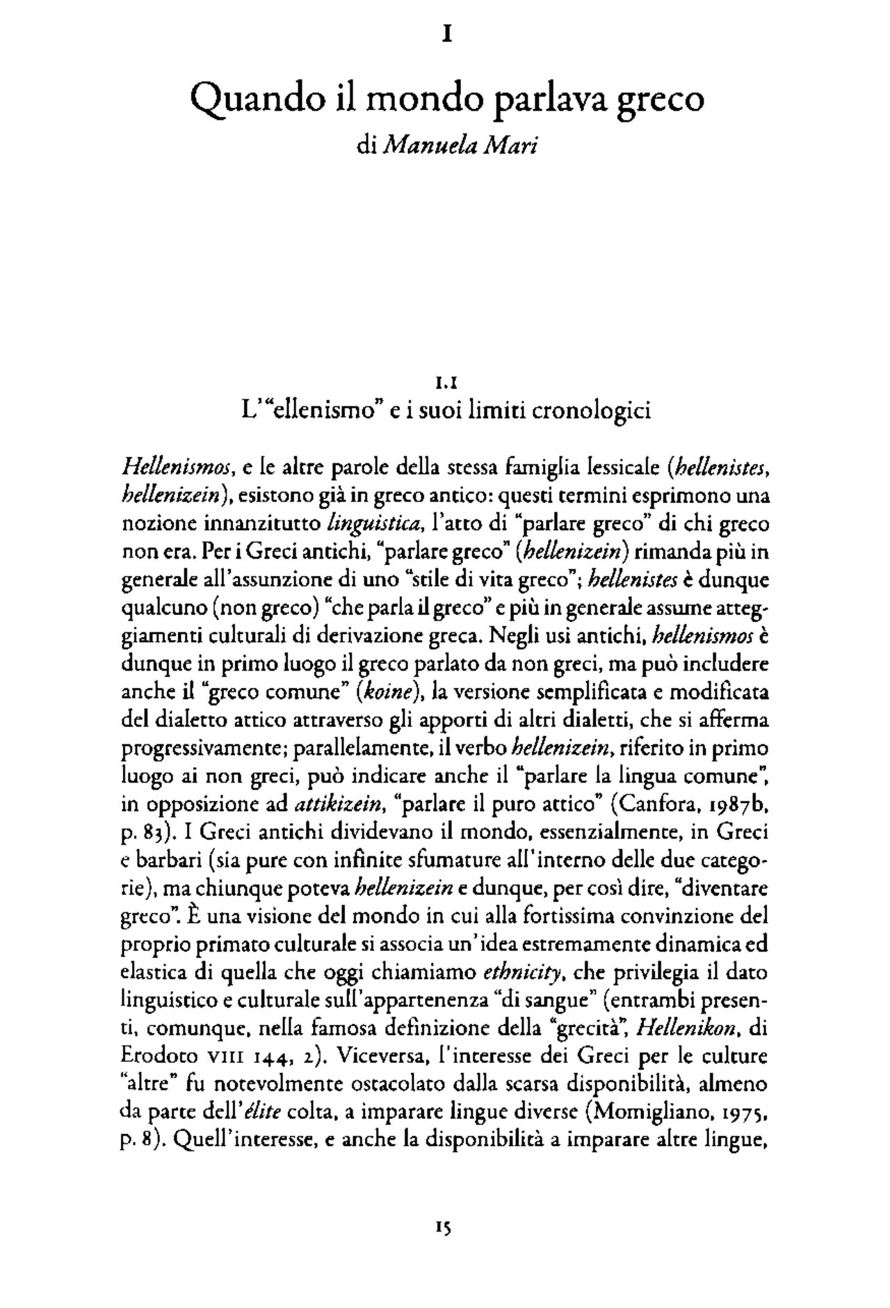 Quando Il Mondo Parlava Greco Mari Docsity