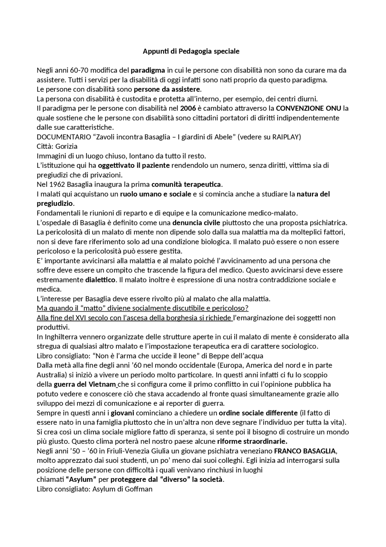 Appunti Di Pedagogia Speciale Docsity