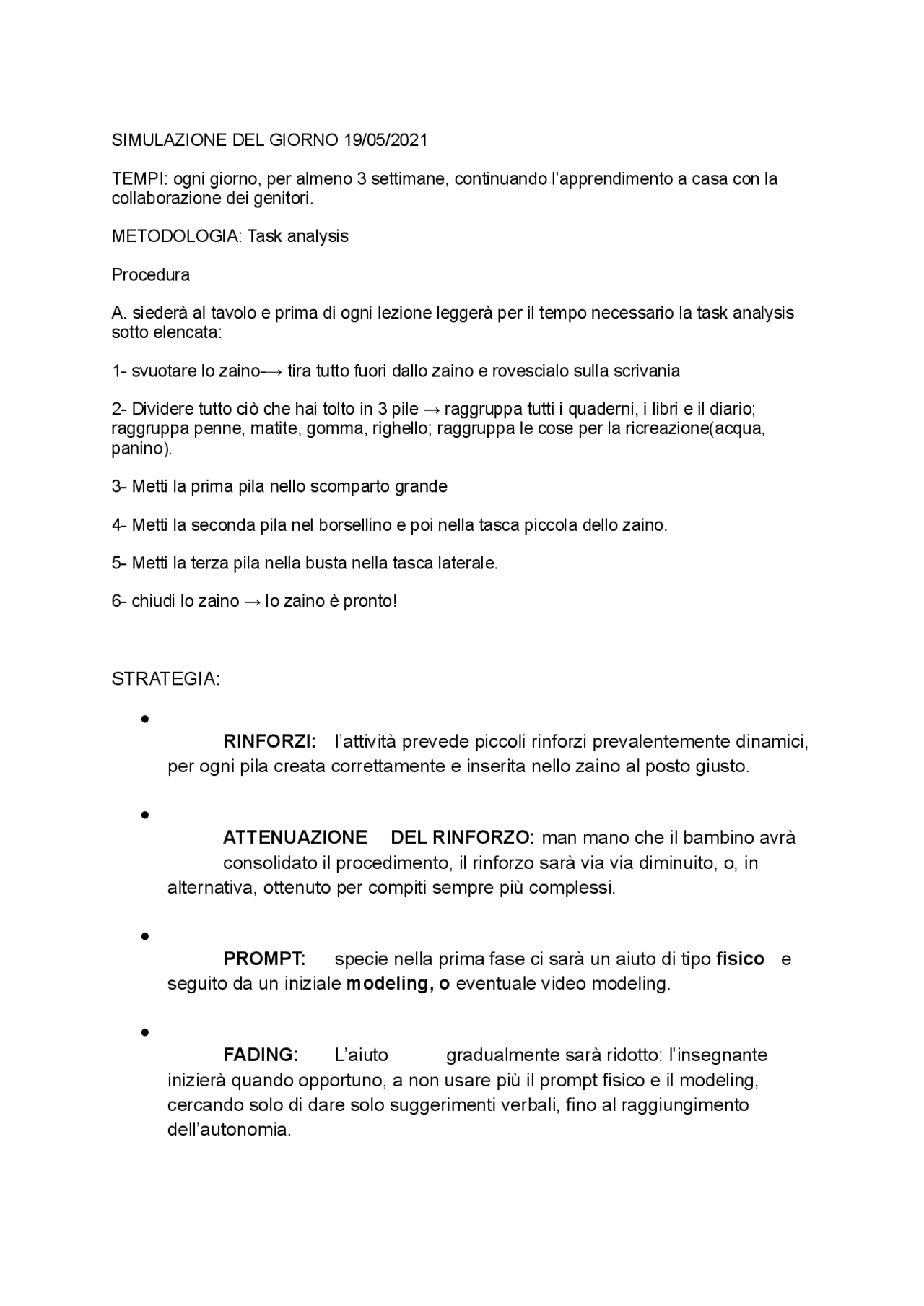 Progetti Didattici Sostegno Docsity