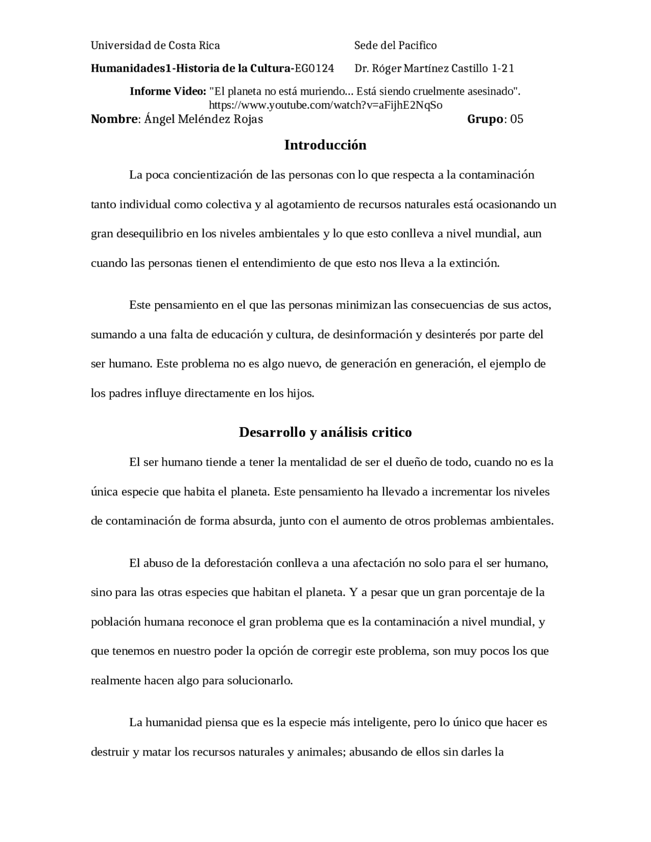 HM1-g05-Informe-Video-gerardo rodriguez aguero - Docsity