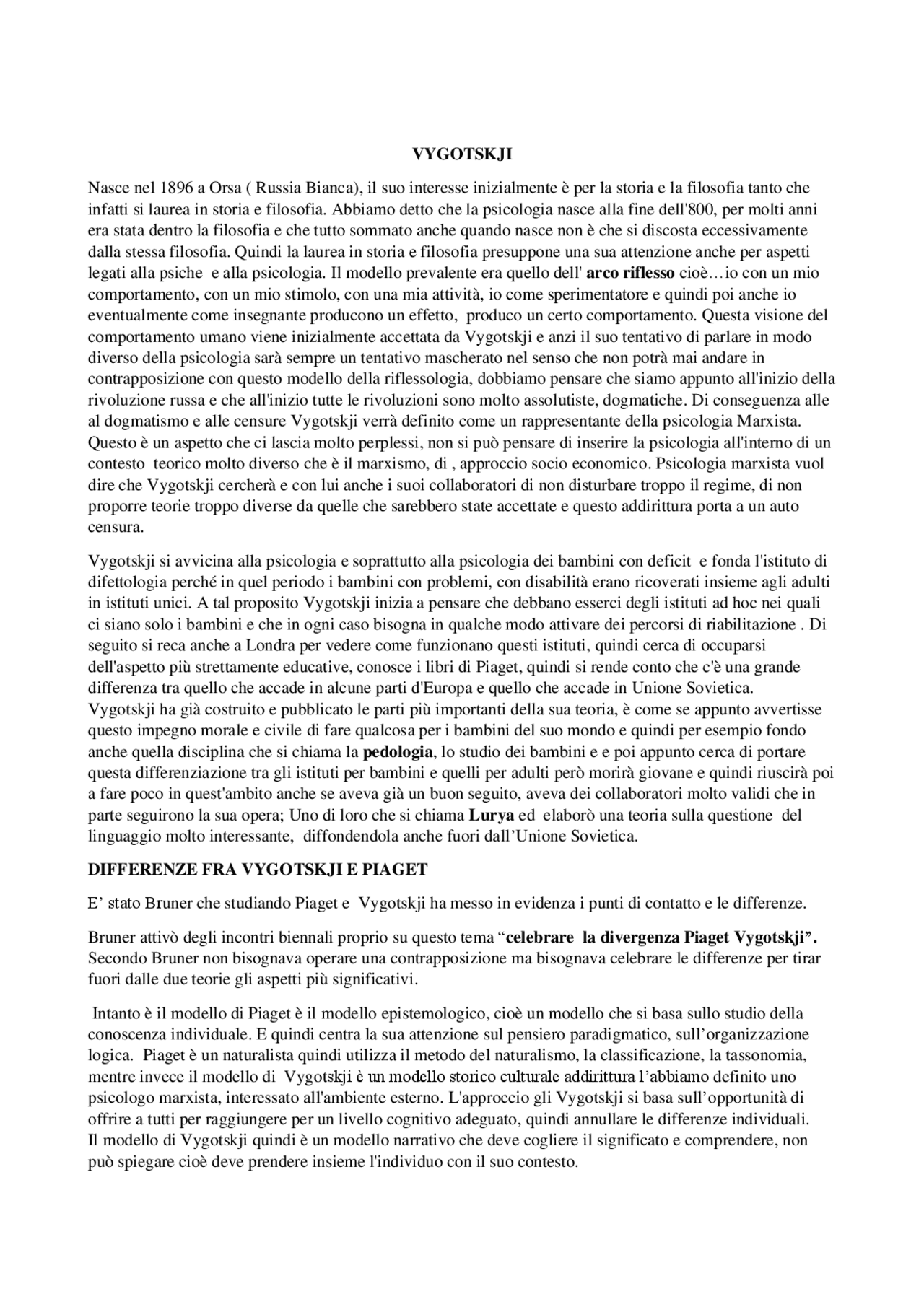 Psicologia dell’educazione: Vygotskji | Sbobinature di Psicologia dello ...