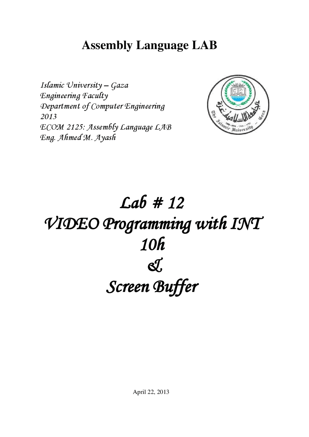 Programaçao Com Interrupçao De Video Docsity