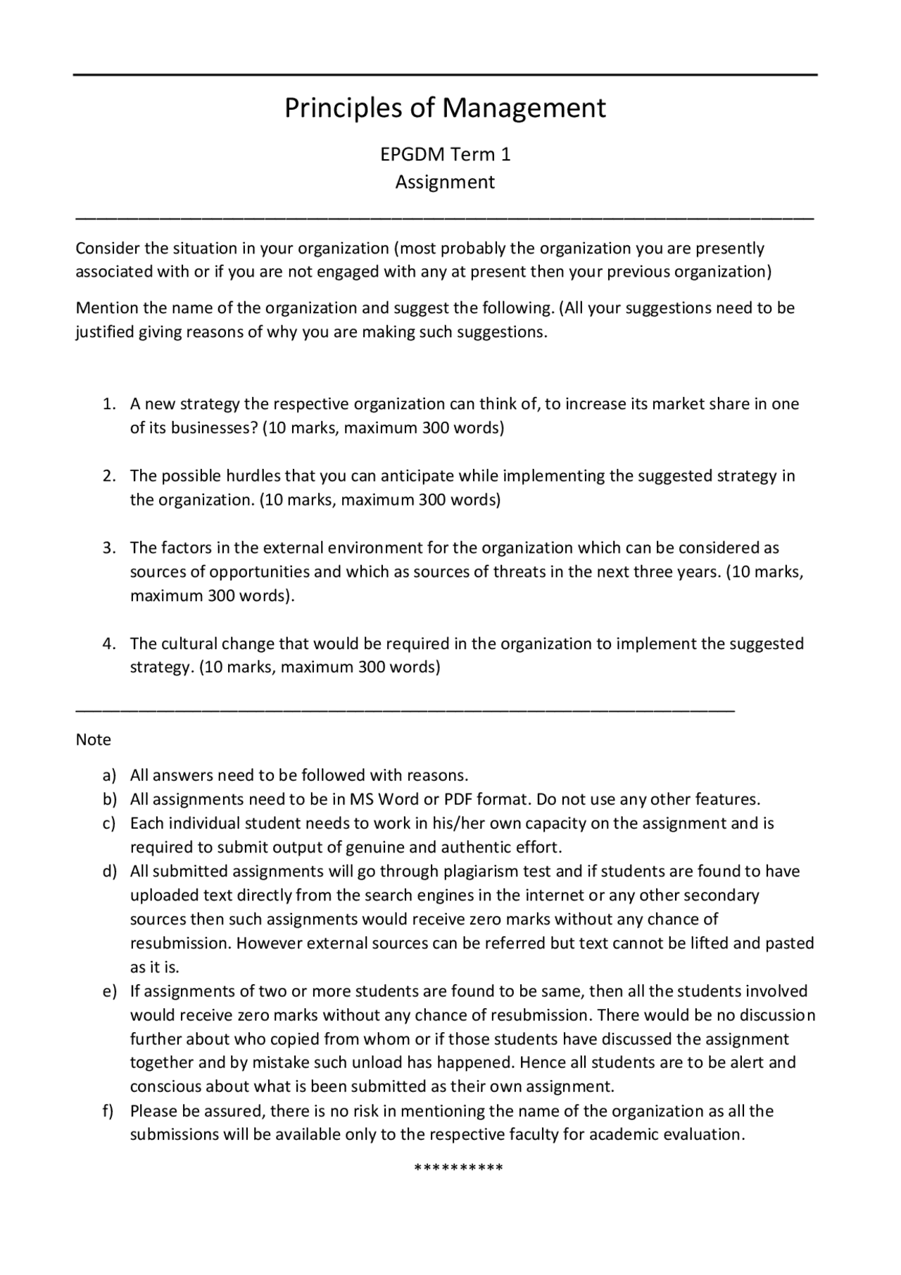 Assignments Question Papers Docsity