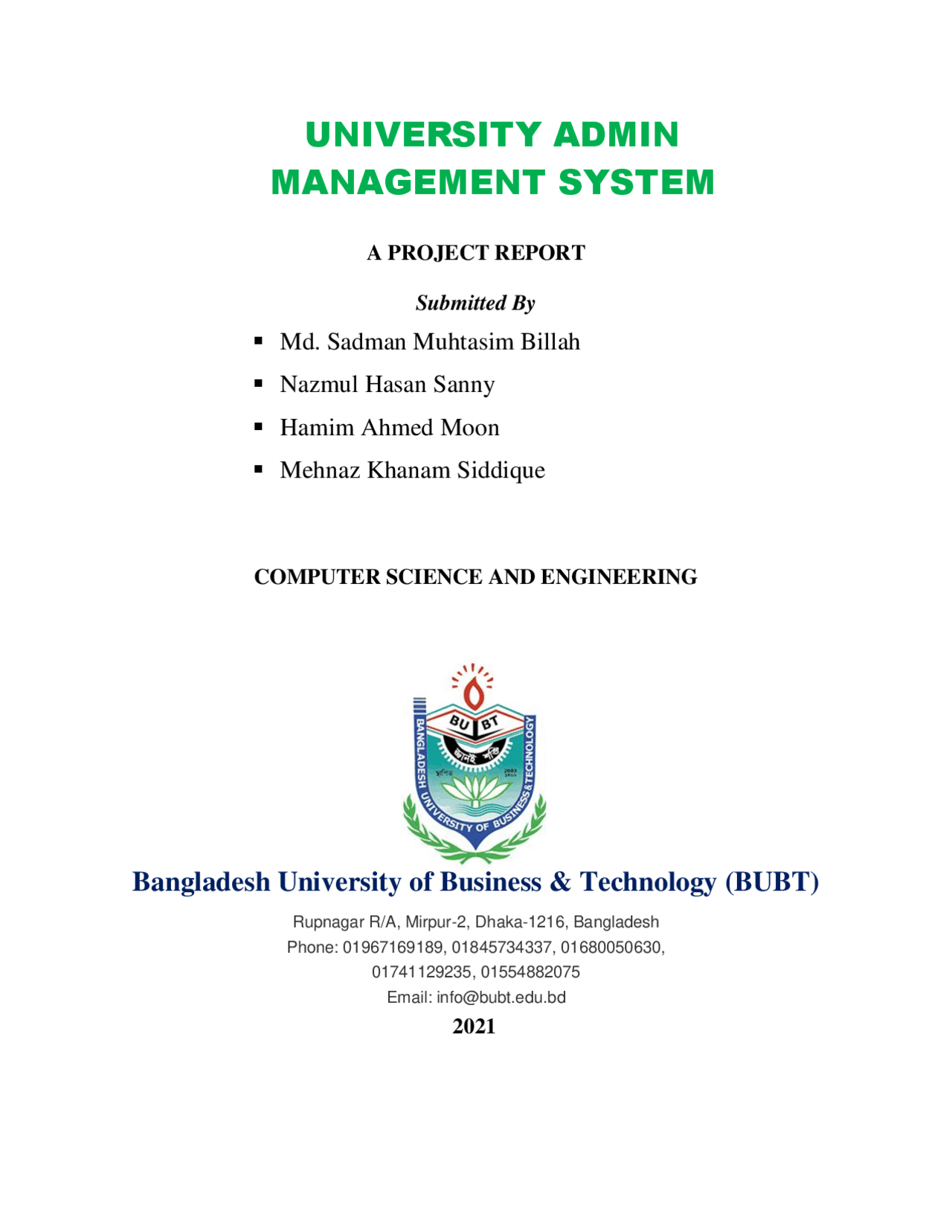 University Admin Management System - Docsity