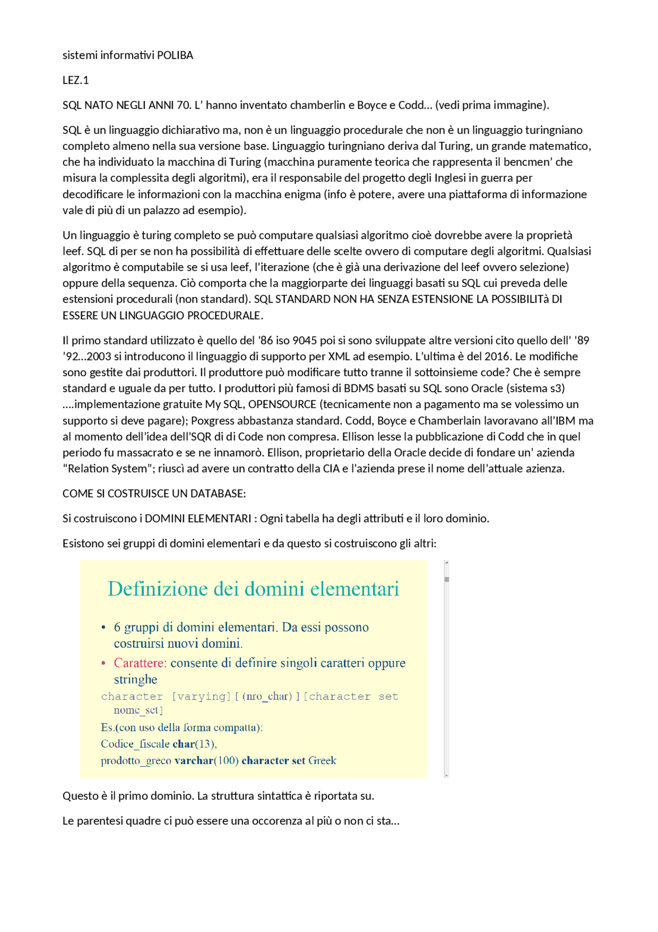 Lez1 Sistemi Informativi Sql Docsity