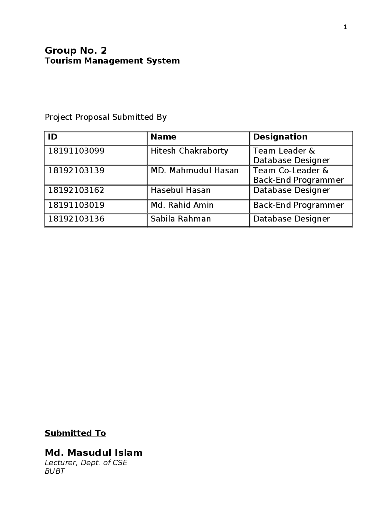 Tourism Management System Proposal Assignments Programming Languages Docsity 