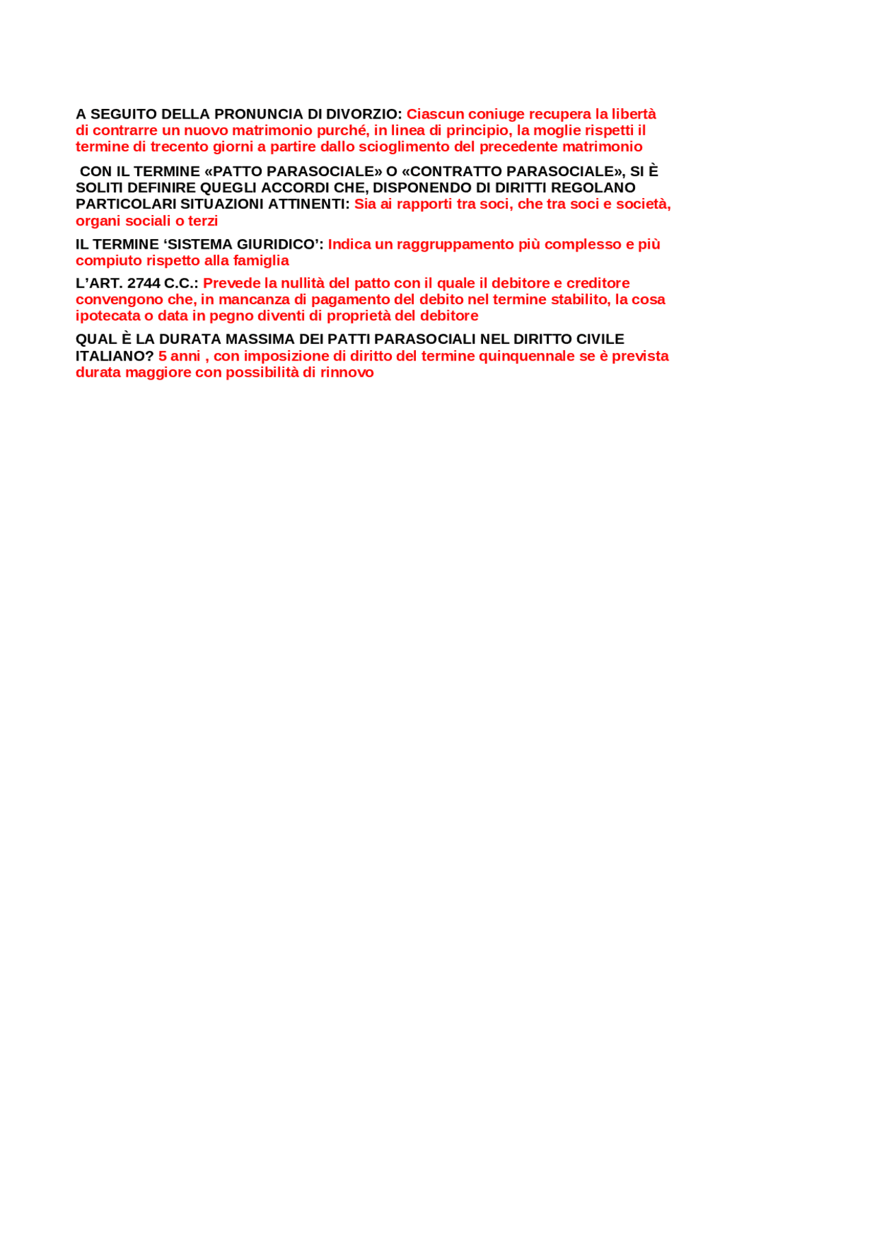 Esame Diritto Privato Comparato Docsity
