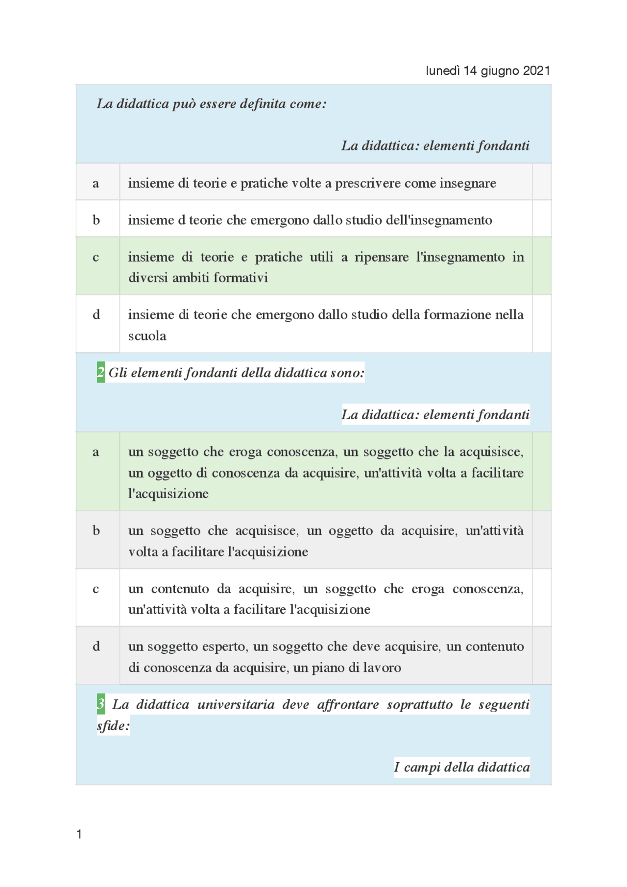 Didattica Generale Materiale Esame Docsity