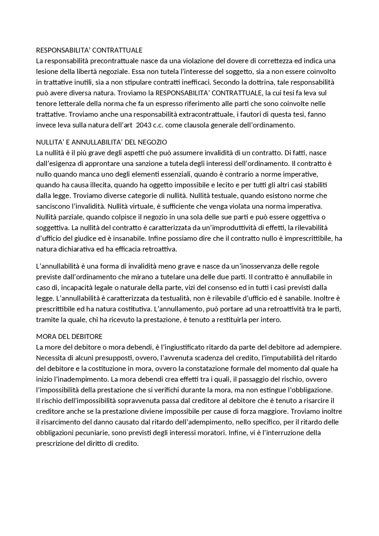 Riassunto Diritto Privato Docsity