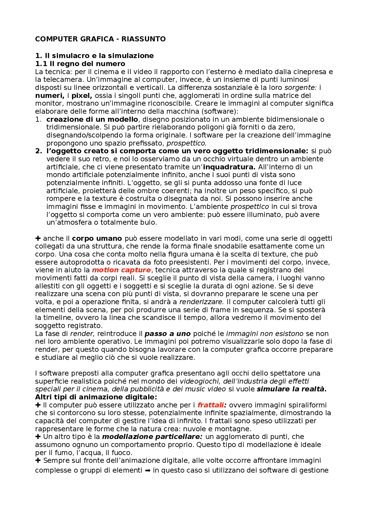 Computer Grafica Riassunto Amaducci Docsity