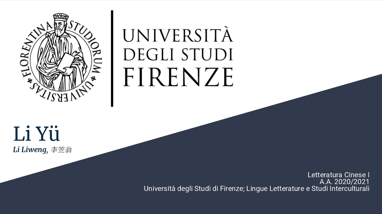 Li Yu Presentazione Autore Cinese Docsity