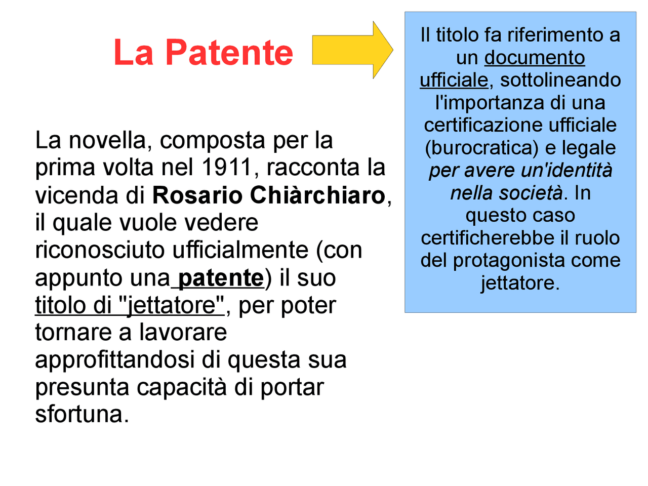 Pirandello, la patente - Docsity