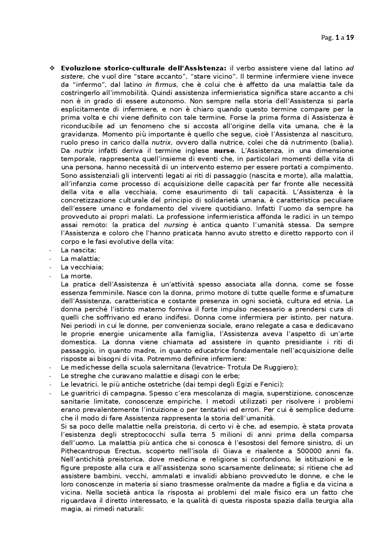 Teoria Del Nursing Infermieristica Siena Docsity