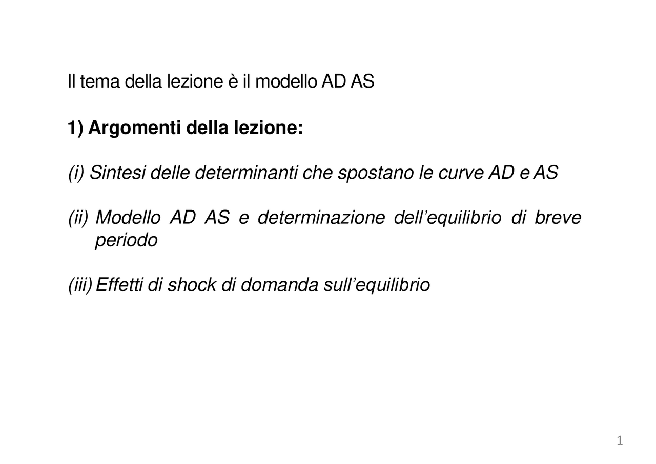 Macroeconomia Esempio Docsity