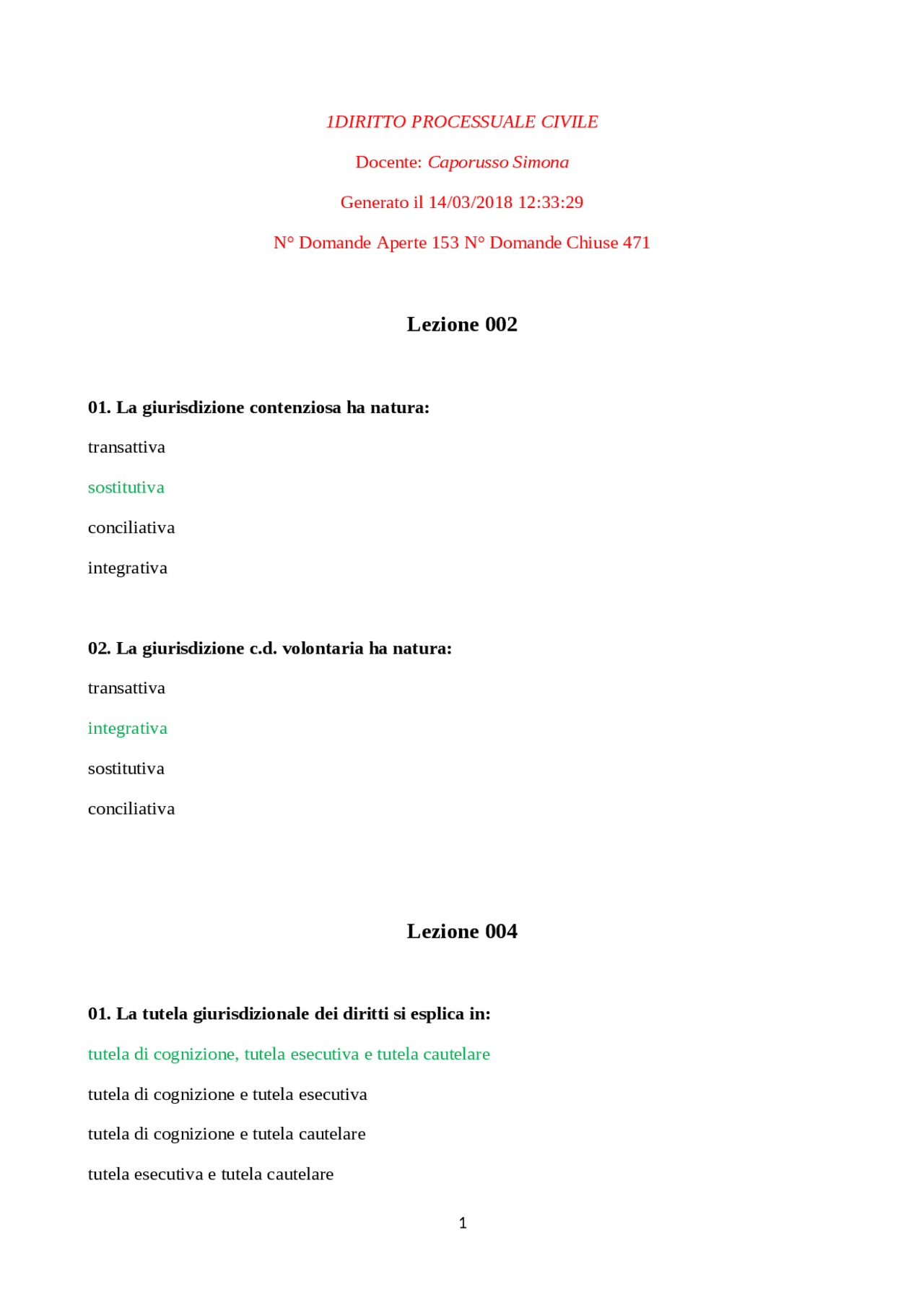 Paniere Procedura Civile Ecampus Panieri Di Diritto Processuale Docsity