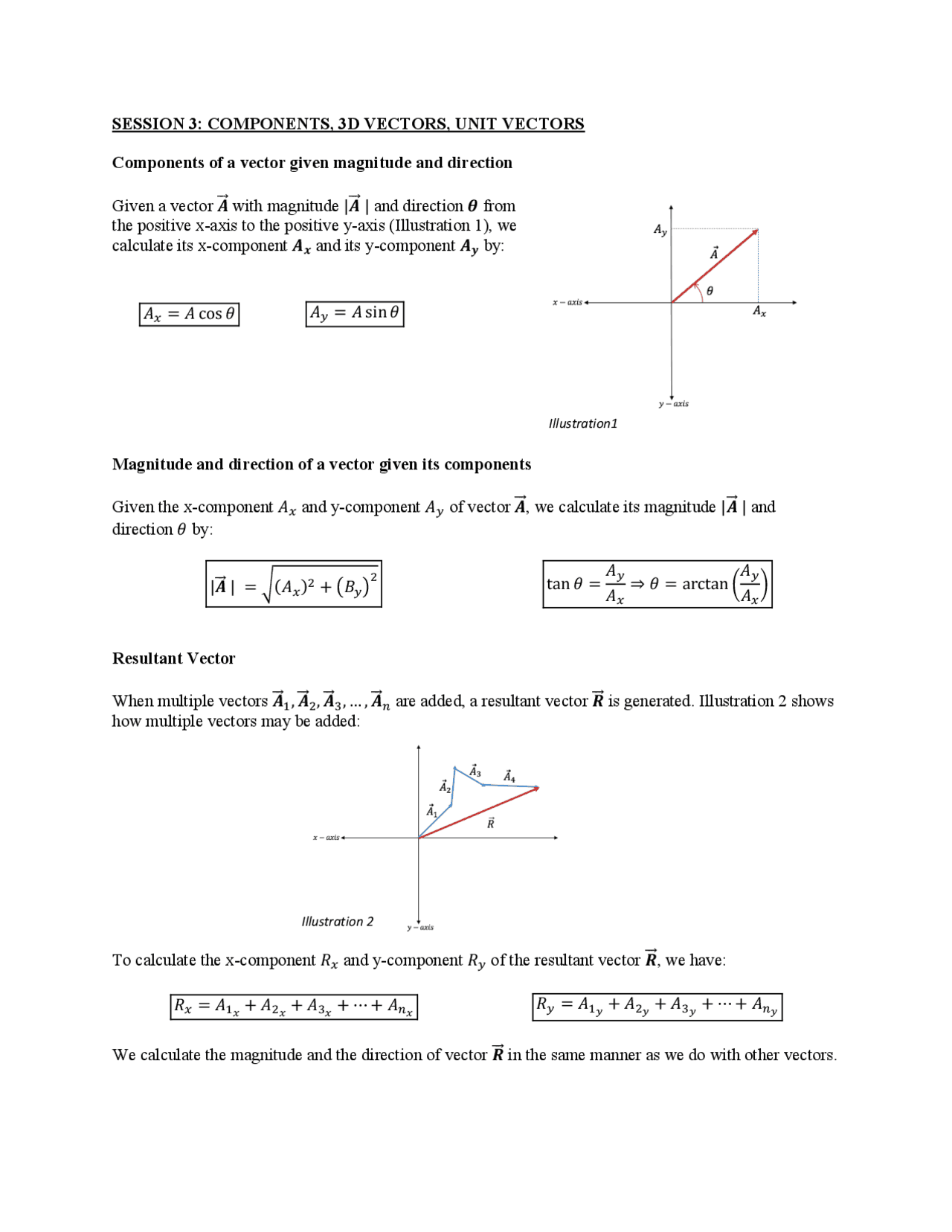 3d Vectors Components Lecture Notes Docsity