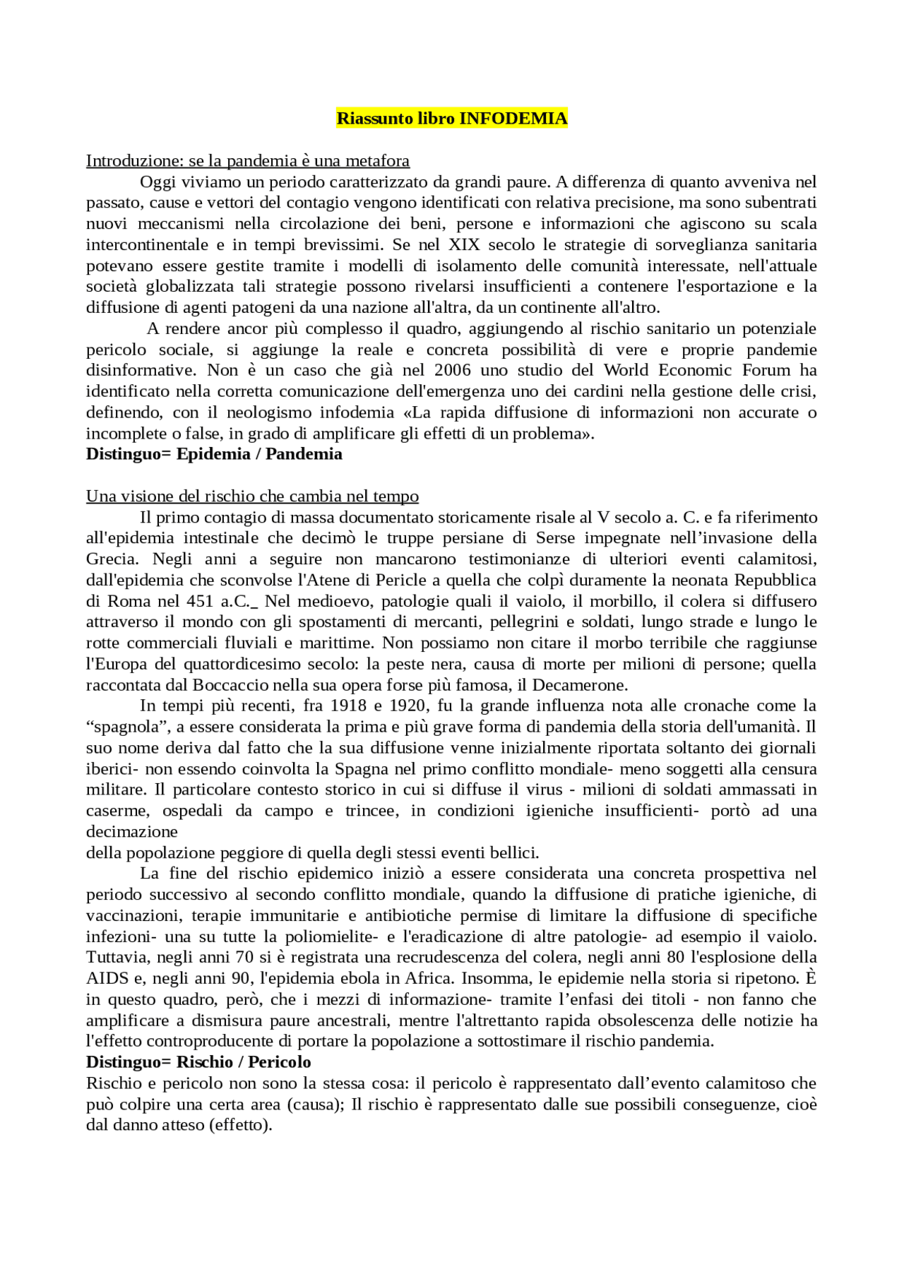 Infodemia G Manfredi Docsity