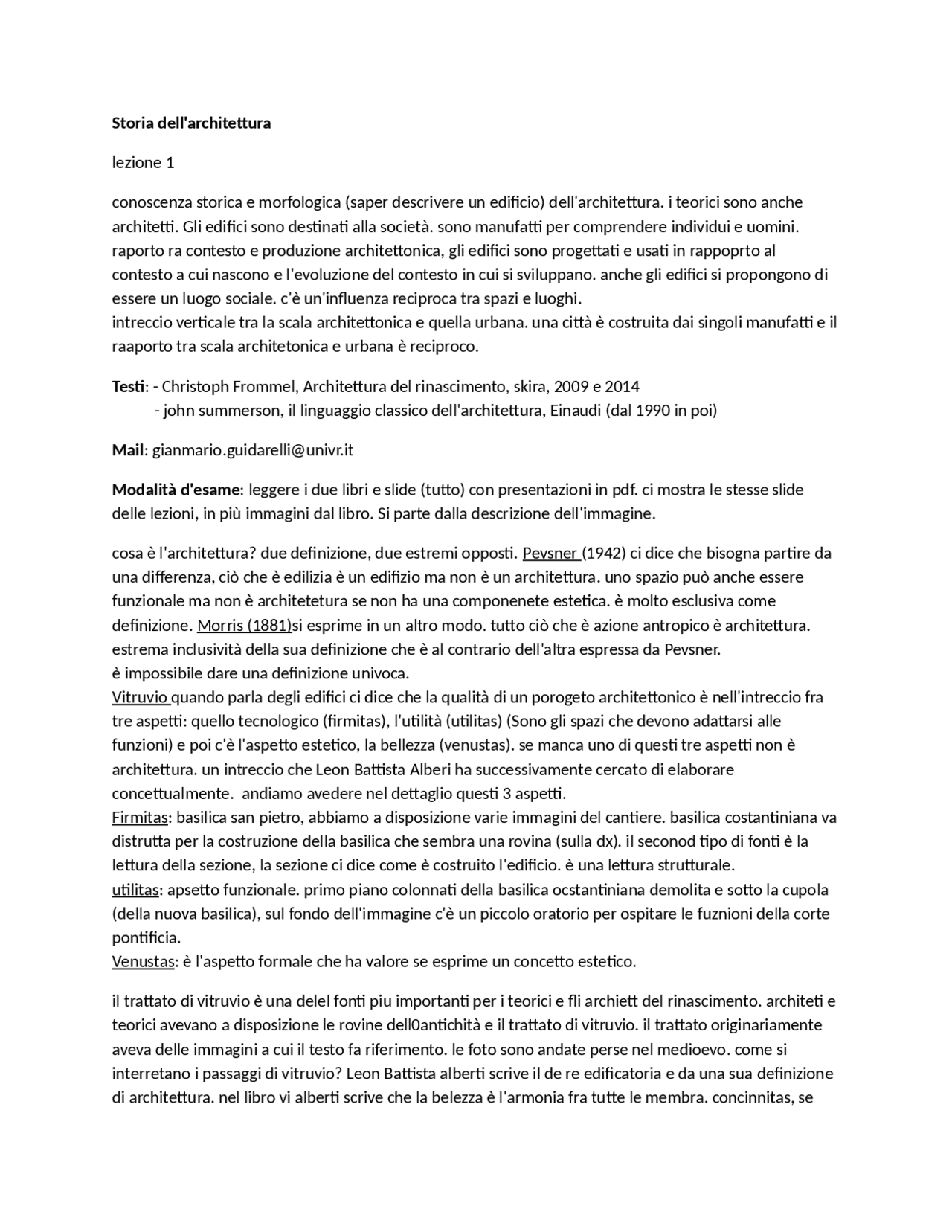 Appunti Architettura Docsity