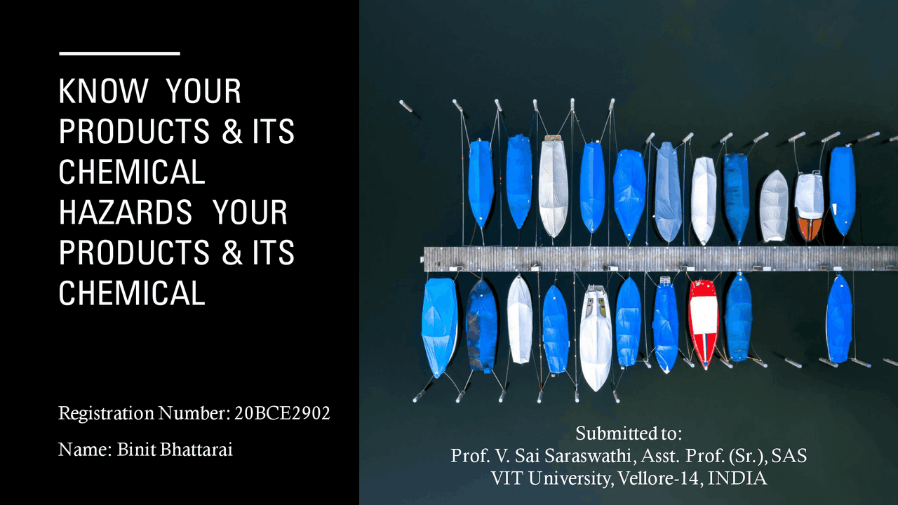 Chemical Products in Daily Life and their Hazards - Docsity