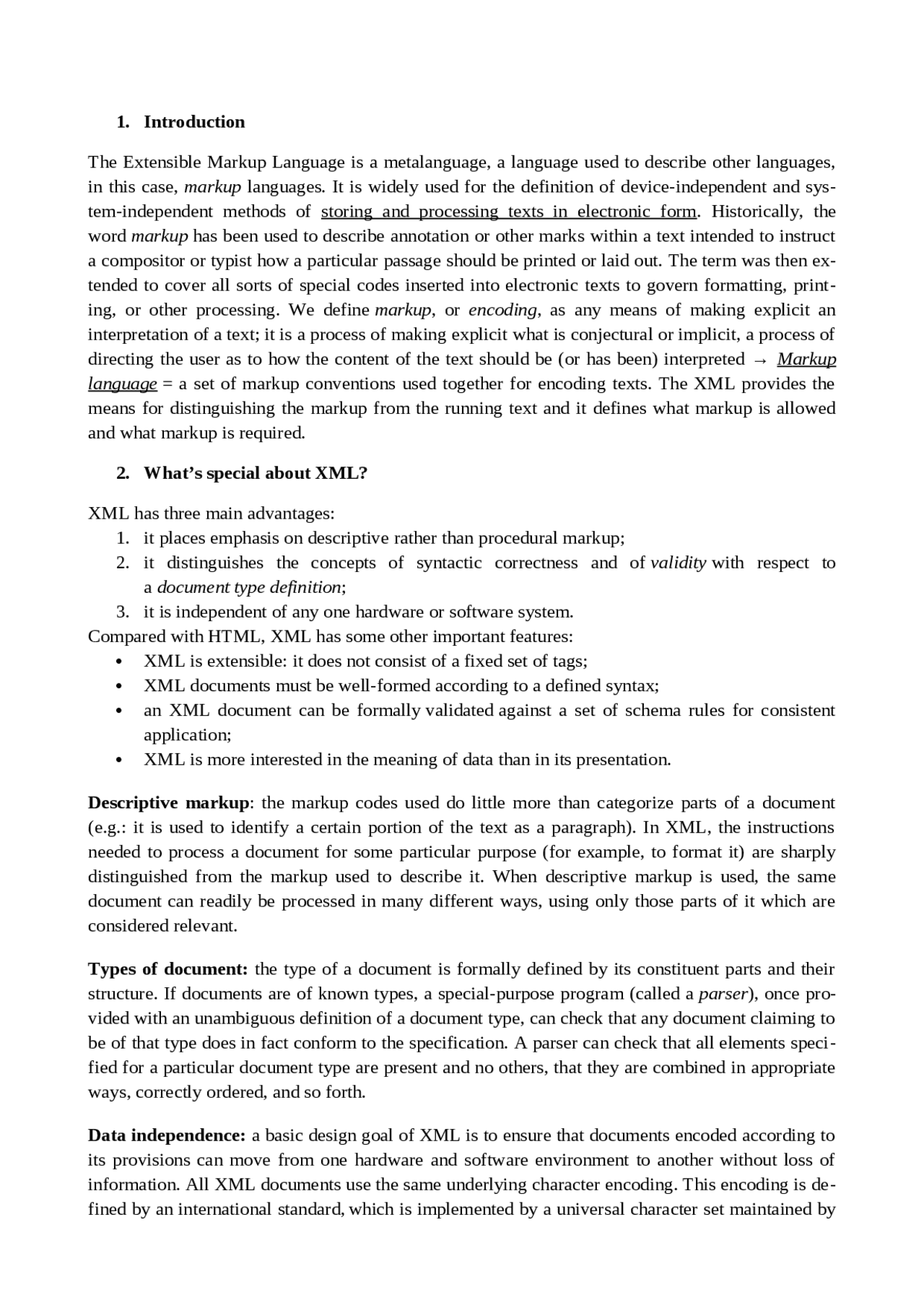 Summary A Gentle Introduction To Xml Docsity