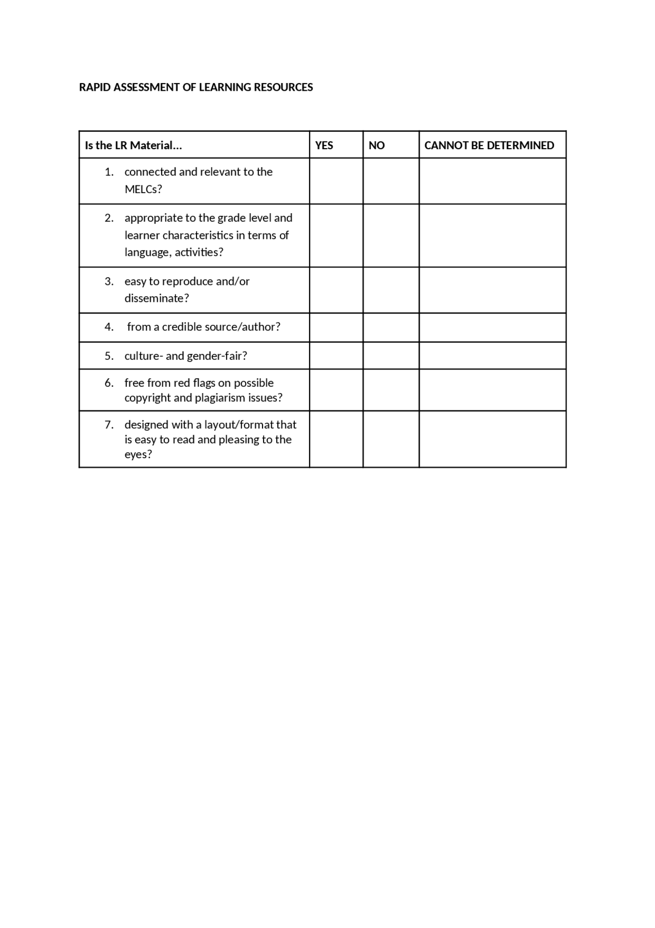 Rapid assessments for students only - Docsity