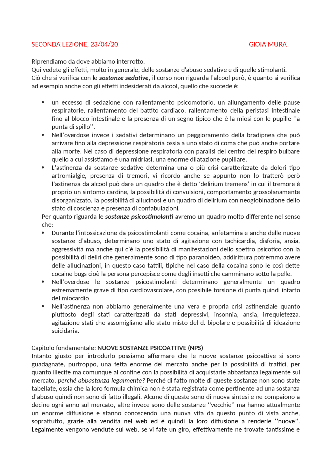 Sostanze Sedative Nuove Droghe Docsity