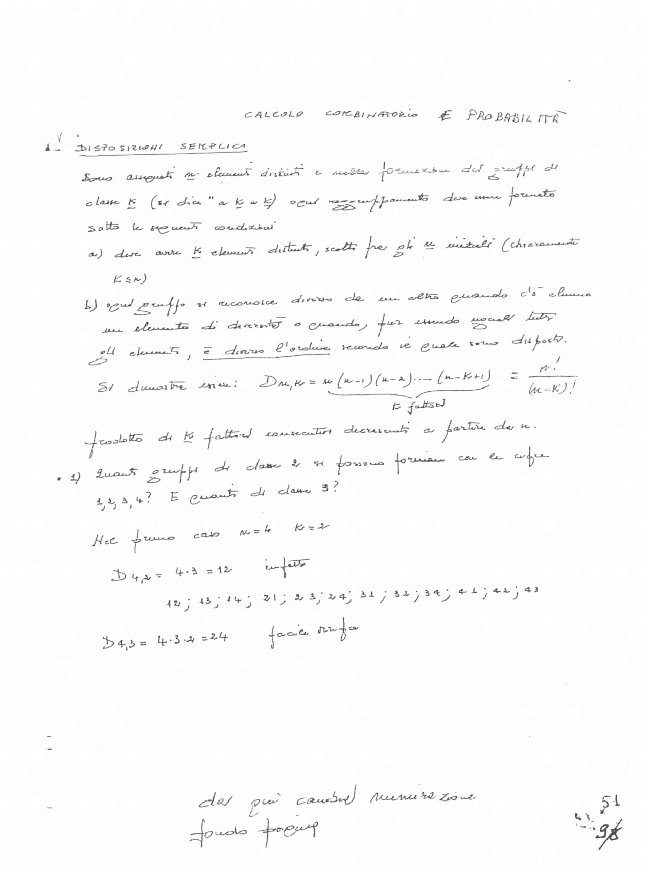 Esercizi Sul Calcolo Combinatorio Docsity