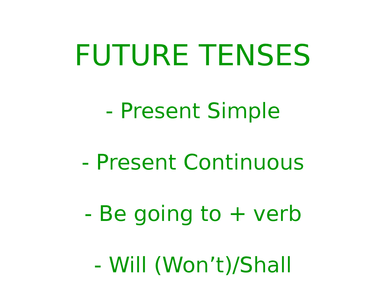 Future Tenses PowerPoint Presentation - Docsity