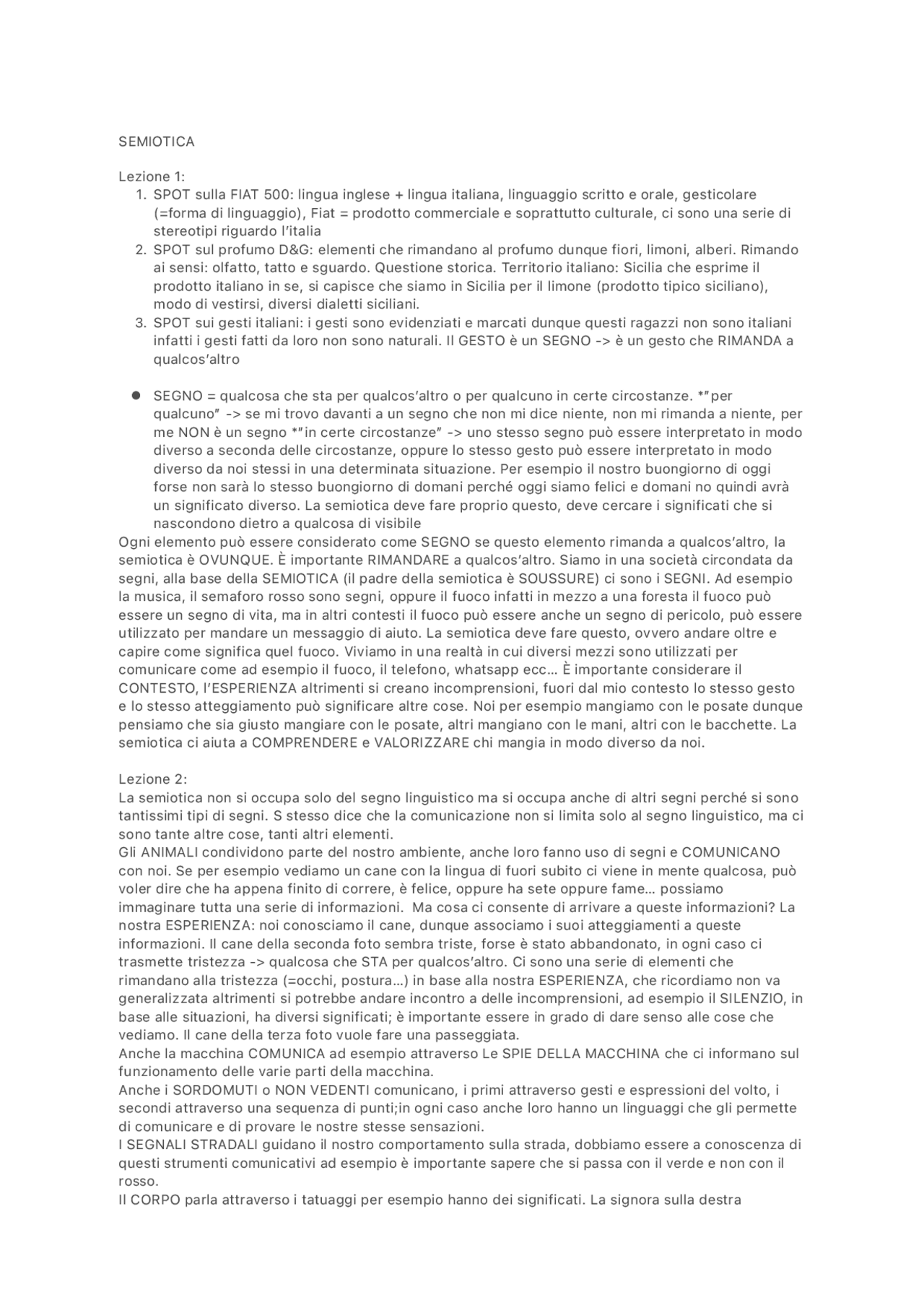 Appunti E Slide Semiotica Docsity