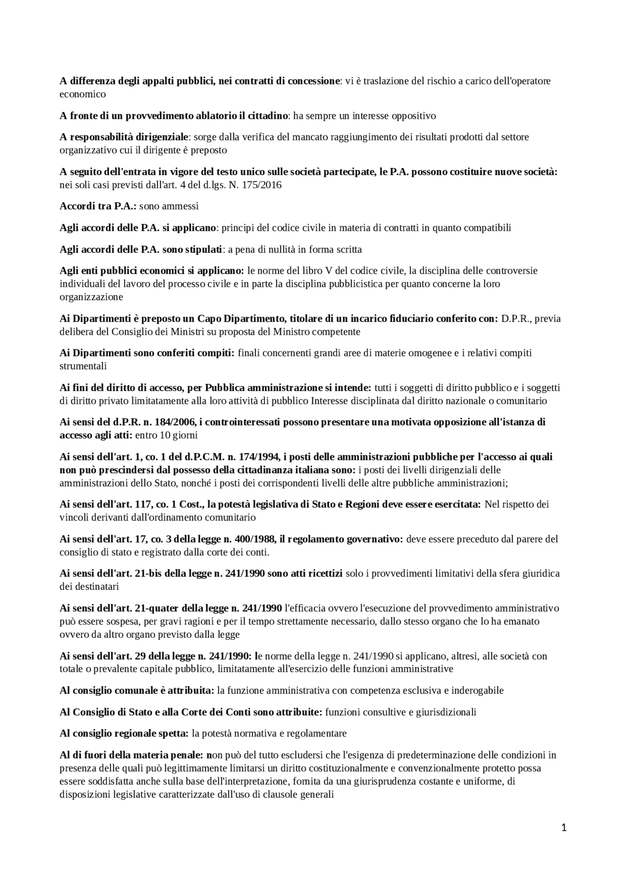 paniere diritto amministrativo risposte multiple | Panieri di Diritto Amministrativo | Docsity