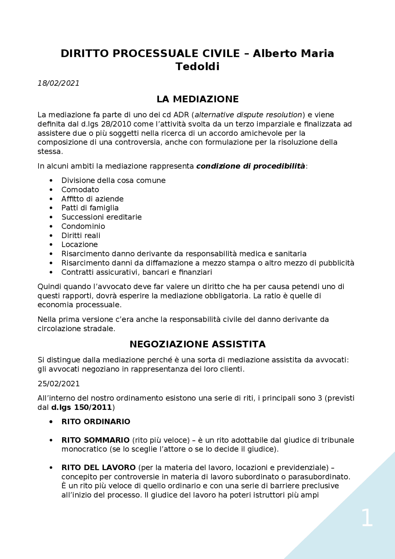 Appunti Diritto Processuale Civile 2 Semestre Docsity